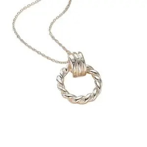 POSH TOTTY DESIGNS Mini Tether Hoop Pendant Necklace - Silver