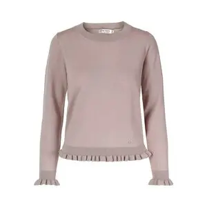 TIRILLM Neutrals "aspen" Merino Wool Sweater With Frills - Beige