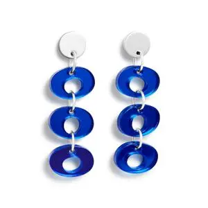 TOOLALLY Hepworth Drop Earrings Mirror - Blue