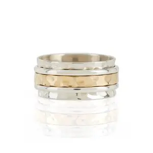 CHARLOTTE'S WEB JEWELLERY Orange / Silver Karma Fortune Silver Spinning Ring - Orange/silver