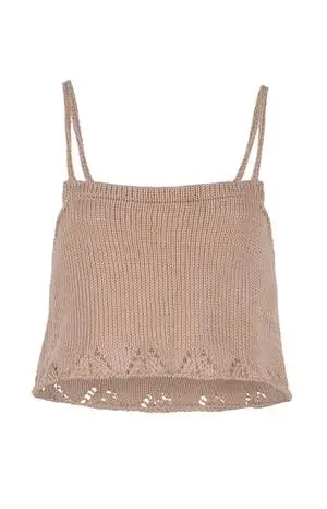 GUNDA HAFNER LTD Neutrals Cotton Knit Cami Top - Beige