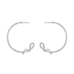 EVERY WAVE Ribbon Bold Large Twist Hoop Earrings - Silver
