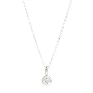 CHARLOTTE'S WEB JEWELLERY April Birthstone Charm Necklace White Topaz - Silver