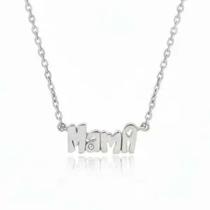 FRENVYRN Mama Sterling Necklace With White Sapphire - Silver