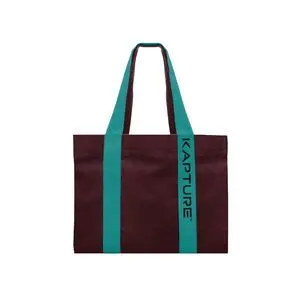 KAPTURE Green / Red Kix Tote Bag Burgundy/turquoise - Green/red