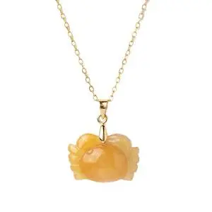 SEREE Zodiac Cancer Agate Necklace - Orange
