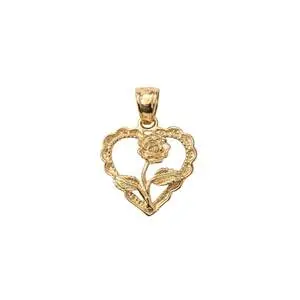 Öugie The Rosette Heart Pendant - Gold