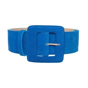 BELTBE Suede Square Buckle Belt Royal - Blue
