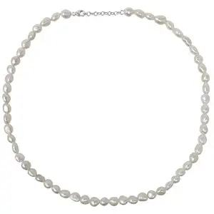 KIRI & BELLE Alyssa Baroque Pearl Adjustable Choker Necklace - Silver