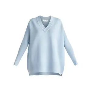 PAISIE V-neck Ribbed Jumper In Sky