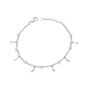 LUCY QUARTERMAINE Solid Sterling Royal Pearl Drop Anklet - Silver