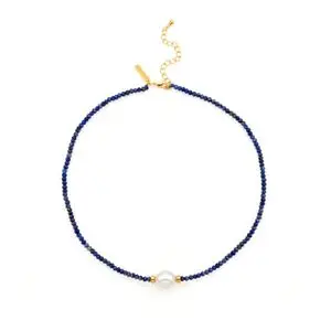 JAREDJAMIN JaredJamin Rowan Lapis Lazuli And Pearl Necklace Blue