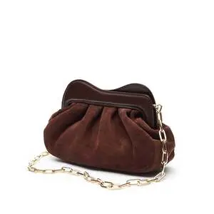 DANNI RO Lisbon Baby Clutch Suede Chocolate - Brown