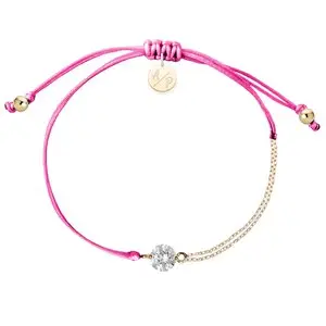 ADRIANA PAPPAS DESIGNS Solitaire Cubic Zirconia Bracelet On Cord - Pink