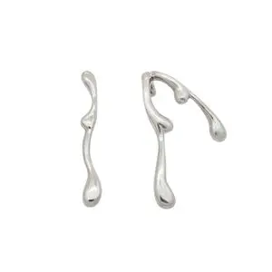 DARIA PACELLI JEWELRY Caribou Asymmetrical Earrings – Large - Silver
