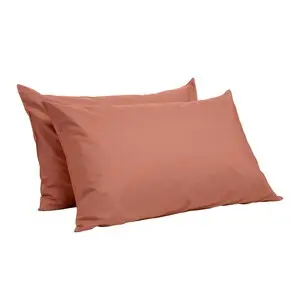 Joro Percale Organic Cotton Pillowcases Bark - Red