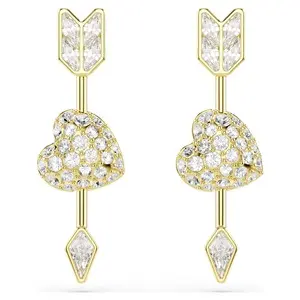 SWAROVSKI Idyllia Heart Shaped Drop Earrings With Crystals - White