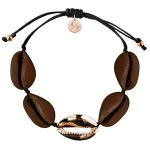 ADRIANA PAPPAS DESIGNS Sleek Shells Bracelet Shiny Rose Gold - Brown