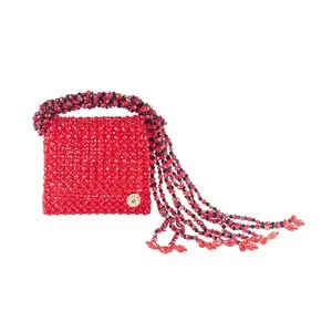 TILLIE BEADS Ruby Garland Mini Bead Bag - Red