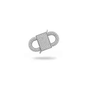JAREDJAMIN Double Clasp Carabiner Clear Cz - Silver