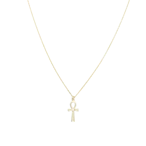 SPERO LONDON Sterling Silver Egyptian Ankh Necklace - Gold