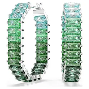 SWAROVSKI Matrix Hoop Earrings With Crystals - Green