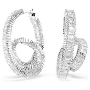 SWAROVSKI Matrix Rhodium-plated Hoop Earrings With Zirconia - White