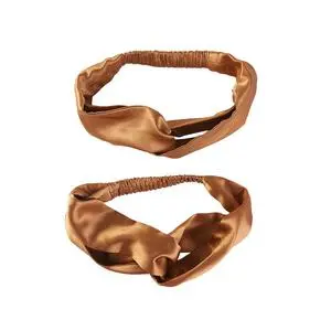 SOFT STROKES SILK Pure Mulberry Silk Turban Style Headband - Brown