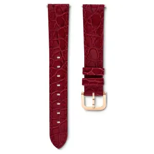 SWAROVSKI Leather Watch Strap With Rose Gold-tone Buckle - Red