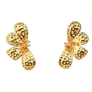 ZYNNIA COLLECTIVE Textured Bloom Studs - Gold