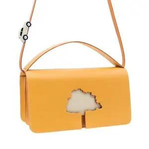 ABSURDE Neutrals Speed Limit Medium Bag In Caramel Leather - Black/brown