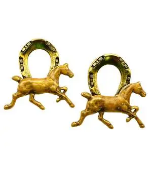 THE PINK REEF Keeneland Horse Earring - Brown