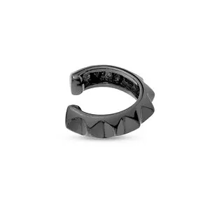SALLY SKOUFIS Honeycomb Ear Cuff In Rhodium - Black