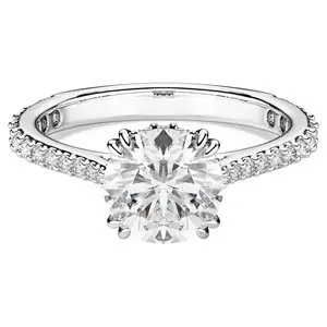 SWAROVSKI Stilla Cocktail Ring With Emerald-cut Crystal - White