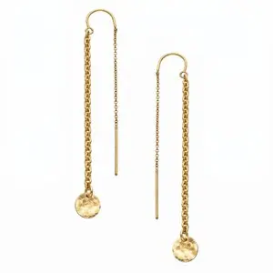 HEATHER HAWKINS Tiny Coin Threader Earrings Filled