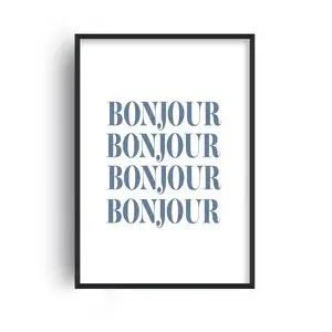 FANCLUB Bonjour French Giclée Art Print A2 - Blue