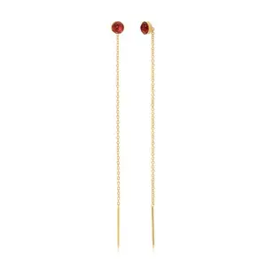 HEATHER HAWKINS Speedway Four Millimeter Gemstone Threader Post Earrings October Birthstone Gold-filled Tourmaline - Pink