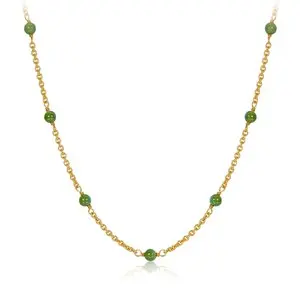 JANUS EDINBURGH Wadj Jasper Gold Vermeil Necklace - Green