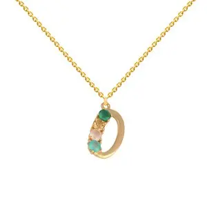 LAVANI JEWELS Multicolored Initial O Necklace - Yellow