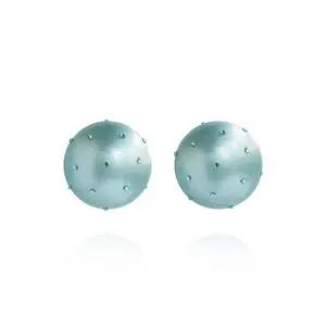 SAULE LABEL Gaia Midi Crystal Earrings In Aqua - Blue