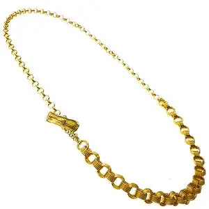 GEM KINGDOM Plated Basic Chain Necklace Special Closure 50 Cm - Gold