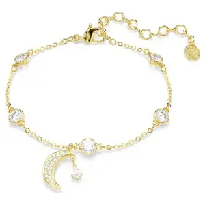 SWAROVSKI Gold Tone Symbolica Bracelet With Crescent Moon And Zirconia - White