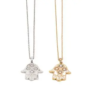 EBRU JEWELRY Pure Love Hamsa Necklace - Silver