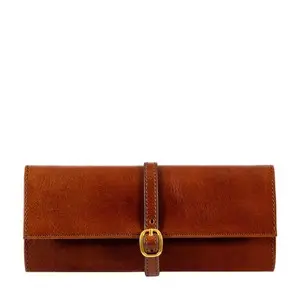TIME RESISTANCE Cognac Leather Jewelry Case Madame Bovary - Brown