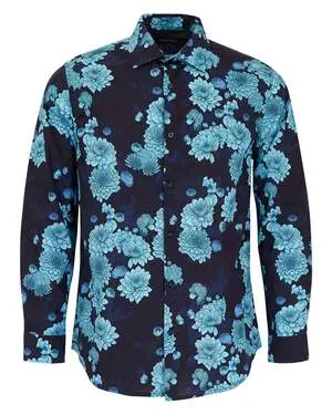 LORDS OF HARLECH Nigel Serious Floral Shirt Navy