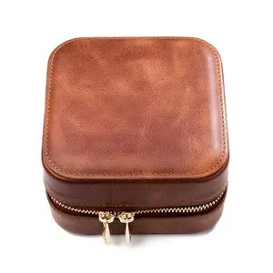 ROARCRAFT Leather Travel Jewelry Case Tobacco - Brown