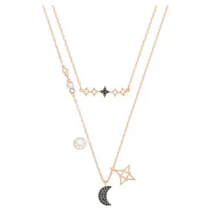 SWAROVSKI Layered Moon And Star Necklaces - Black