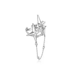RETRO CHIC White Starry Ring - Silver