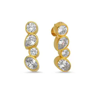 LINYA JEWELLERY Diana Four Stone Earrings - White