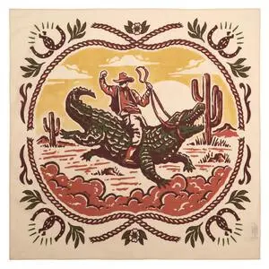 SQUAÏR Western Fangs Chili Cotton Bandana - Red